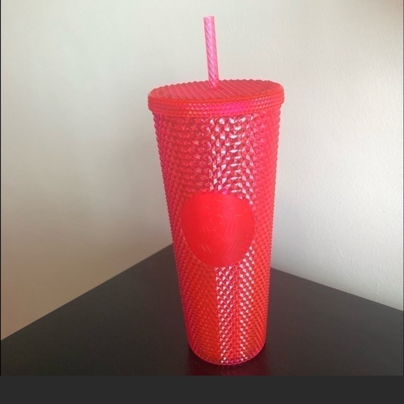 Starbucks | Kitchen | Nwt Starbucks Studded Neon Pink Winter Tumbler ...